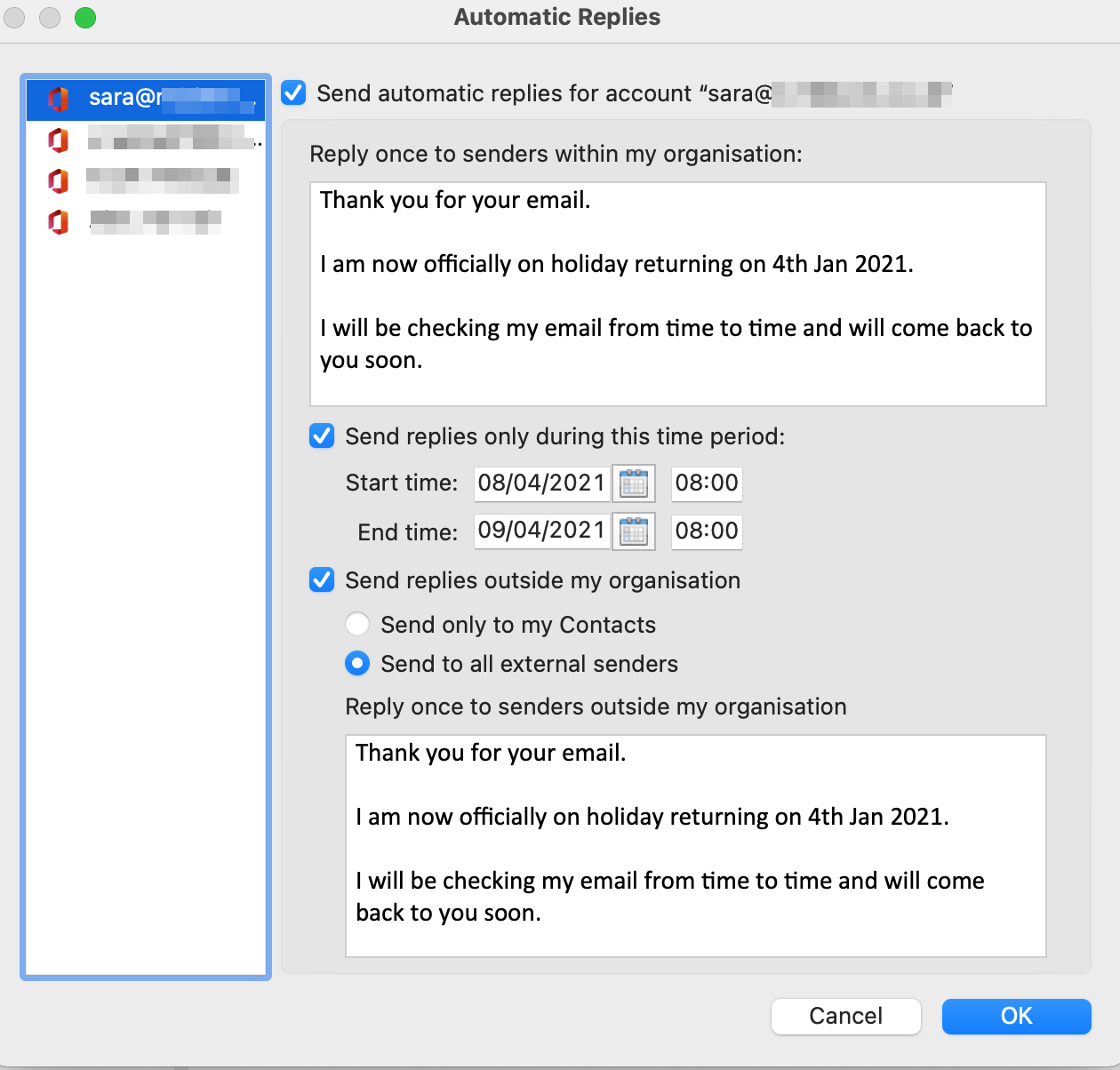 Out of Office Automatic Replies – The Teams Queen Blog