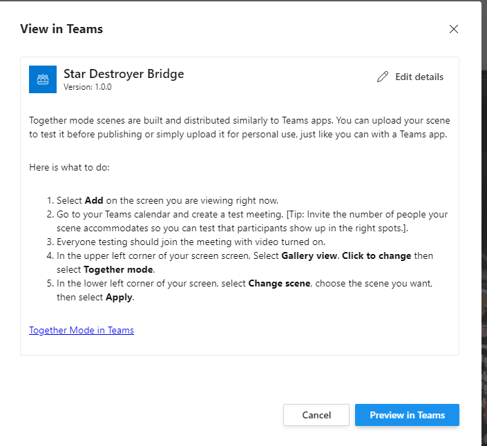 My First Custom Together Mode Scene – The Teams Queen Blog