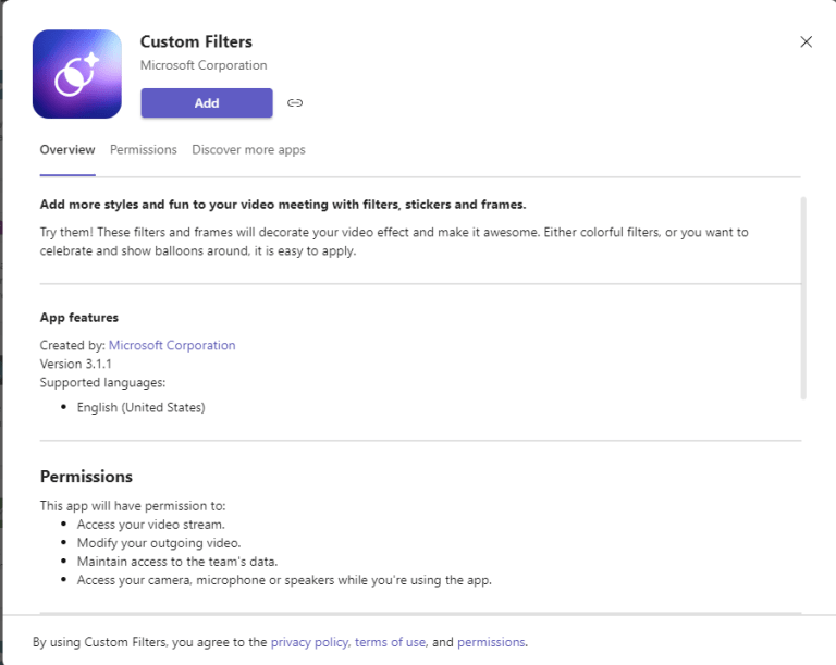 Custom Video Filters – The Teams Queen Blog