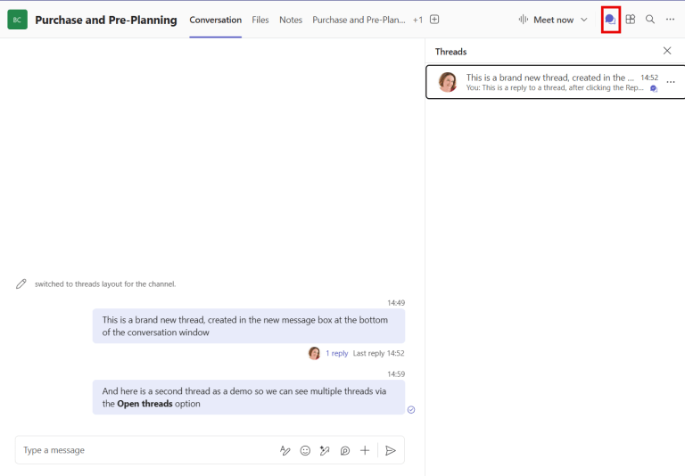 Threads in Channels – The Teams Queen Blog